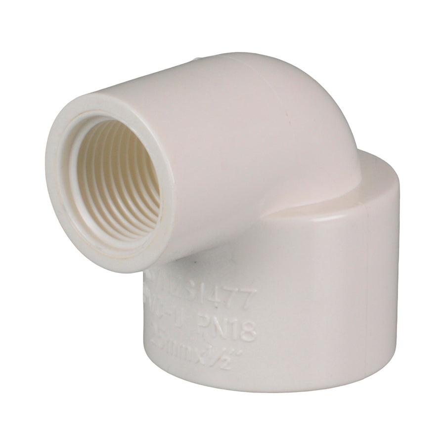 PVC Faucet Elbow 25mm x 25mm (1" x 1") BSPF - Perth Irrigation - Retic ...